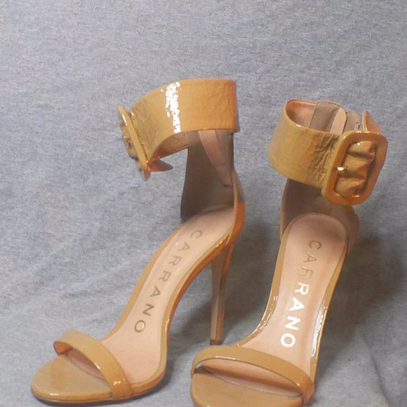 Carrano | Shoes | Carrano Open Toe Kitten Heel With Faux Buckle | Poshmark